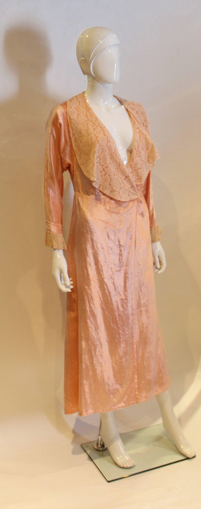 Vintage Pink 1930s Silk Velvet Dressing Gown at 1stDibs | vintage ...