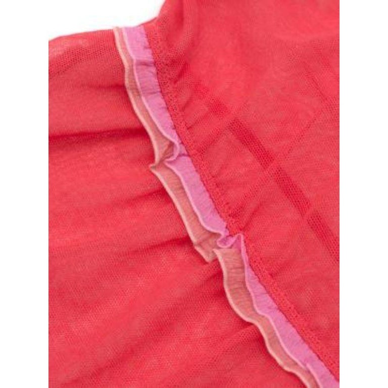 Vintage Pink and Nude Sheer Net Double Top For Sale at 1stDibs