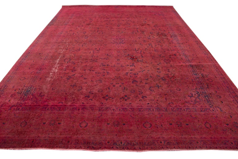 Vintage Pink Distressed Overdyed Rug For Sale at 1stDibs | pink ...