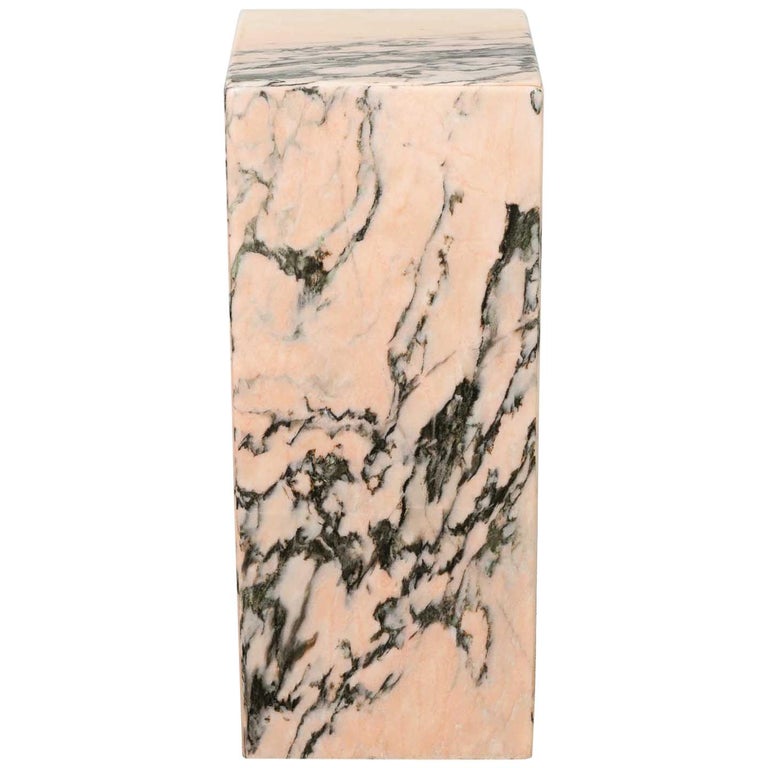 Vintage Pink Marble Rectangular Plinth at 1stDibs