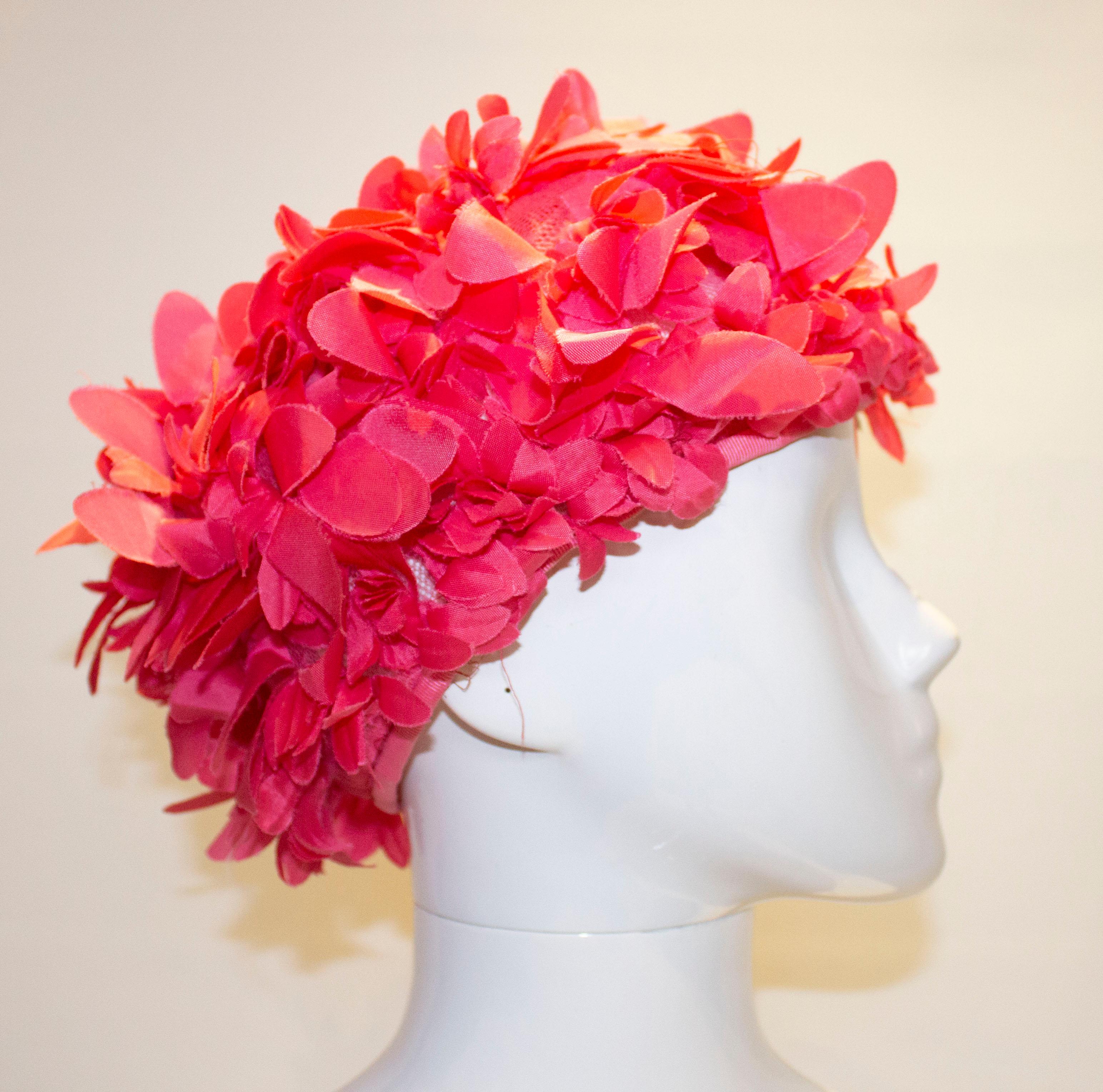 Vintage Pink Petal Hat at 1stDibs