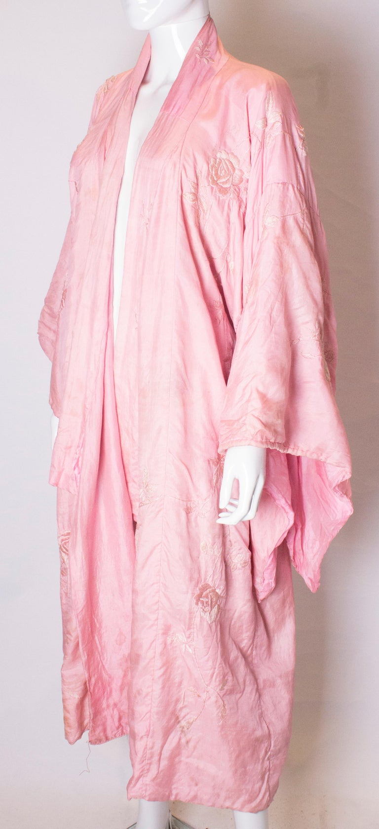 Vintage Pink Silk Kimono at 1stDibs