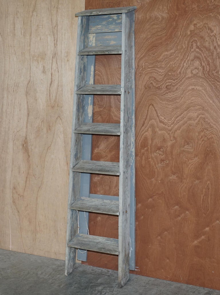 Vintage Pitch Pine circa 1920's Original Aqua Blue Paint Decorators ...