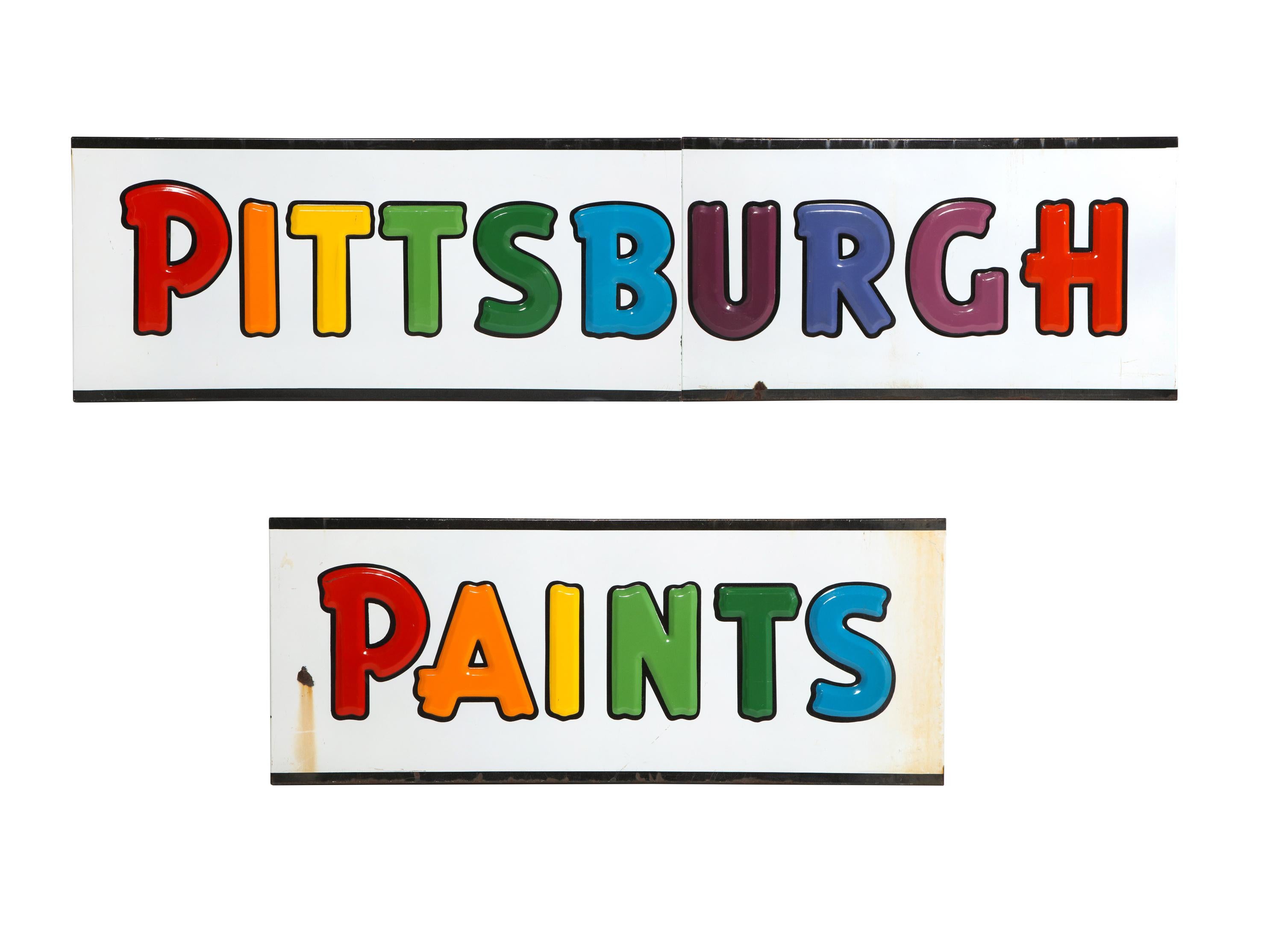 Vintage Pittsburgh Paints Multi-Color Advertising Sign For Sale at ...