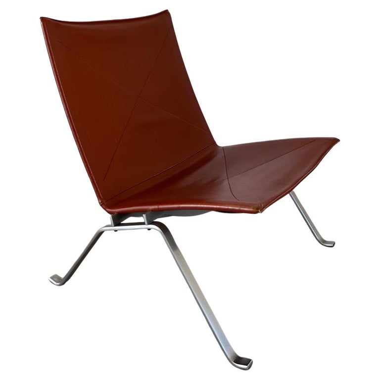 Vintage PK22 by Poul Kjaerholm in leather / Fritz Hansen (1985) For Sale at 1stDibs