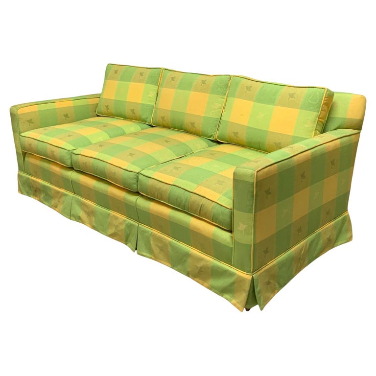 Vintage Plaid Sofa in the Style of Dorothy Draper at 1stDibs