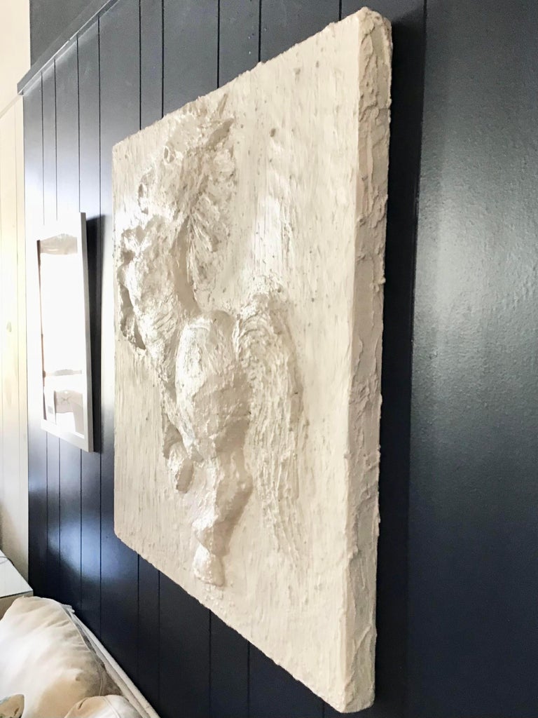 Vintage Plaster Frieze on Plywood of a Horse Art For Sale at 1stDibs