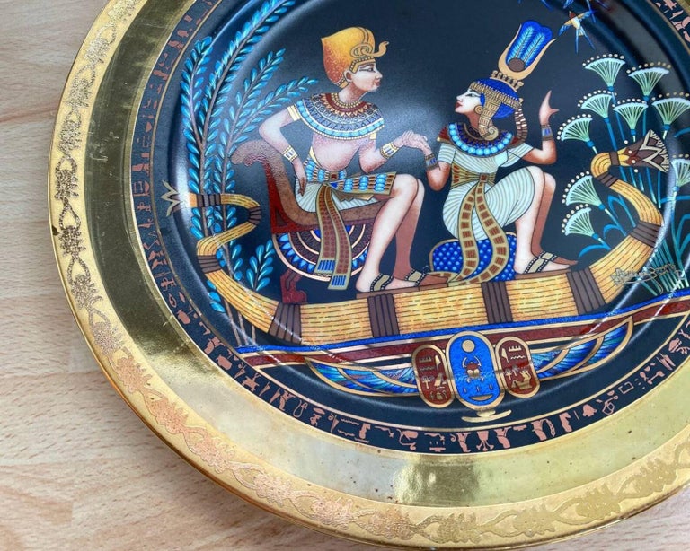 Vintage Plate with Egyptian Motives by Fine Royal Porcelain Sculpture ...