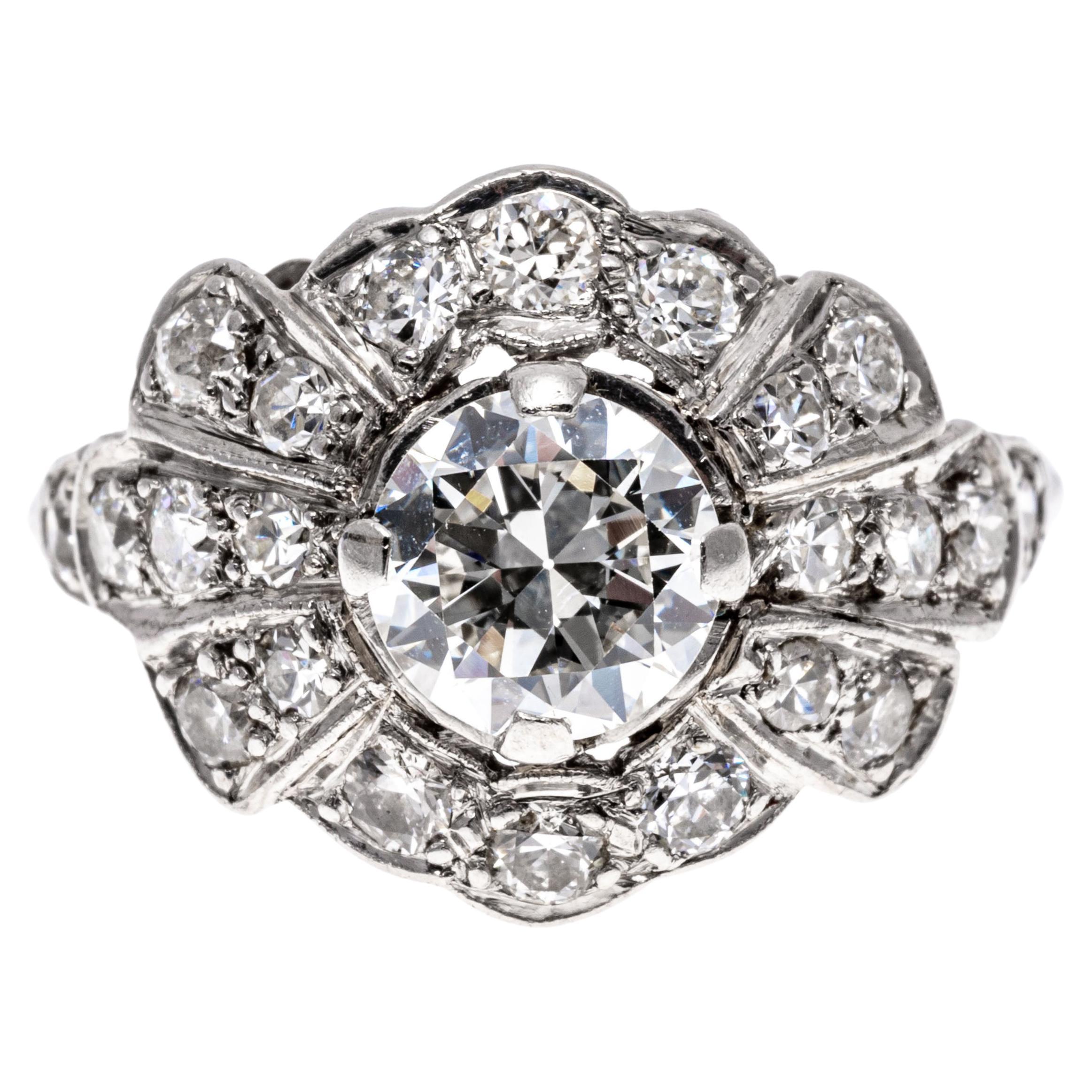 10k Vintage Old European Diamond Round Cluster Ring, App. 0.56 TCW For ...