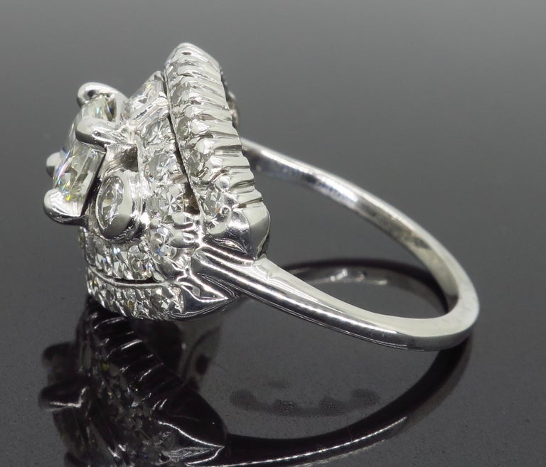 Vintage Platinum Diamond Cocktail Ring at 1stDibs
