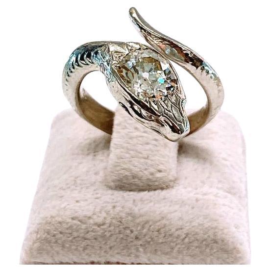 Vintage Platinum Old Mine Cut Diamond Snake Solitaire Ring For Sale at ... Vintage Platinum Old Mine Cut Diamond Snake Solitaire Ring For Sale at ...