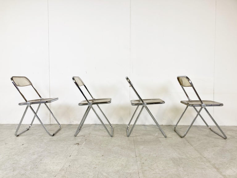 Vintage Plia Folding Chairs by Castelli, 1970s, Set of 4 For Sale at ...