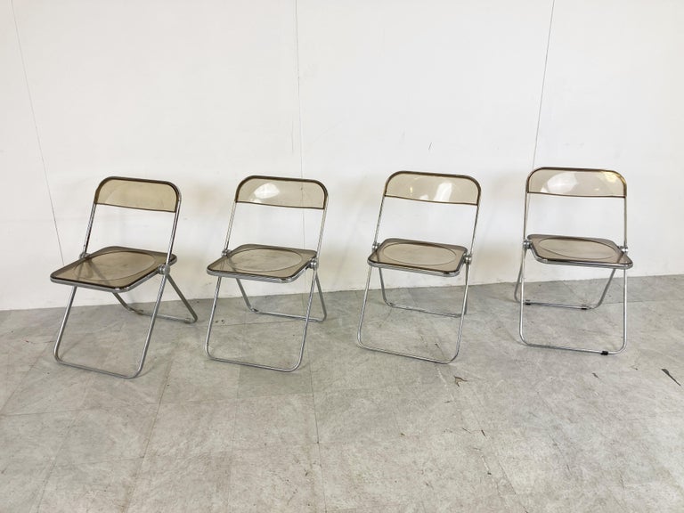 Vintage Plia Folding Chairs by Castelli, 1970s, Set of 4 For Sale at ...
