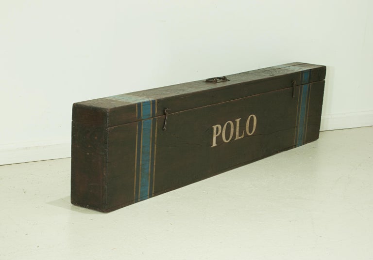 Vintage Polo Mallets in Pine Polo Mallet Travel Box at 1stDibs