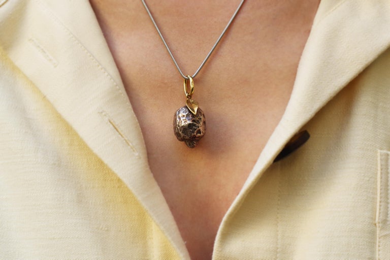Vintage Pomellato lemon pendant in 18 karat gold and silver, signed ...