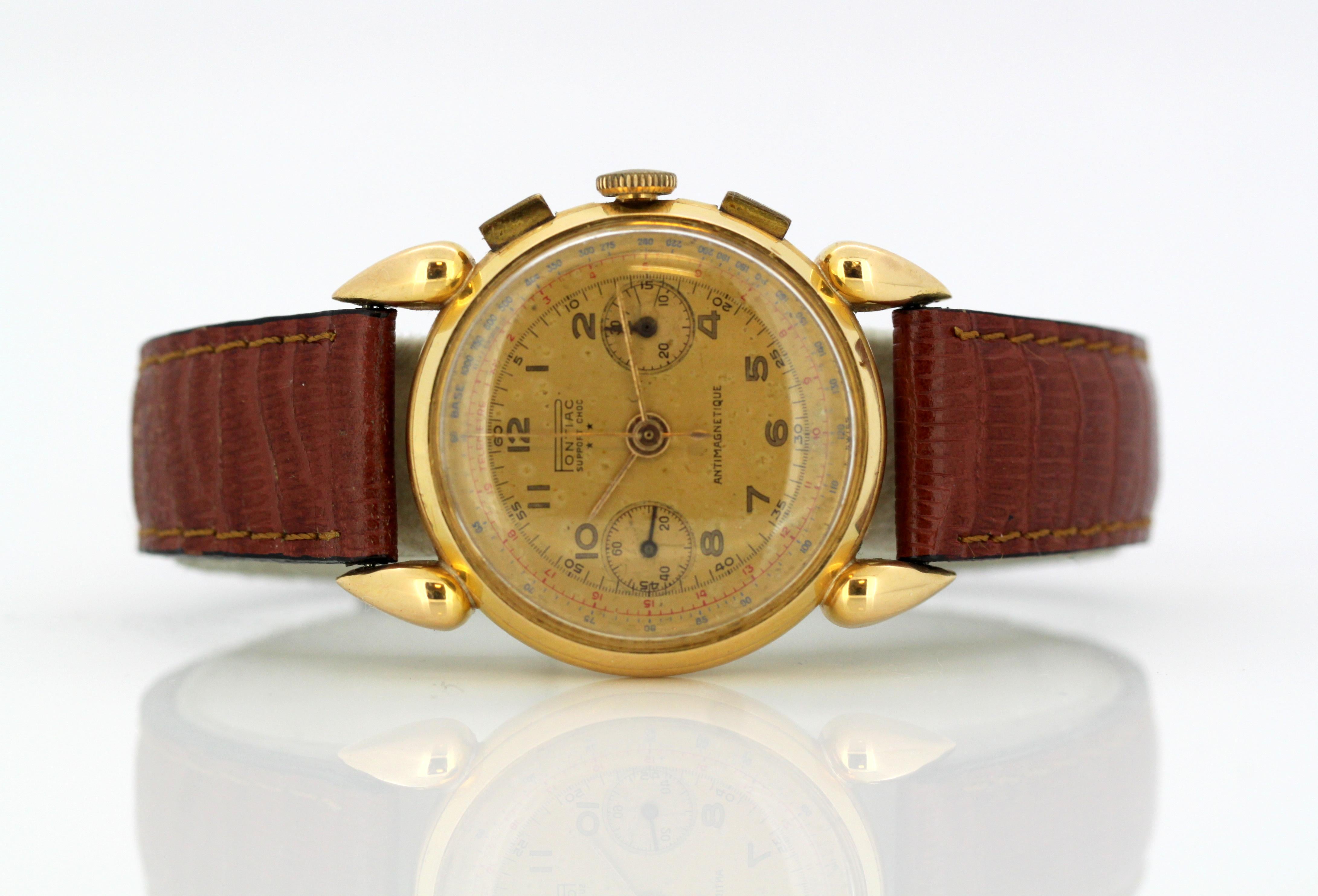 Vintage Pontiac, Maillot Arc En Ciel Chronograph Watch, circa 1950s For ...