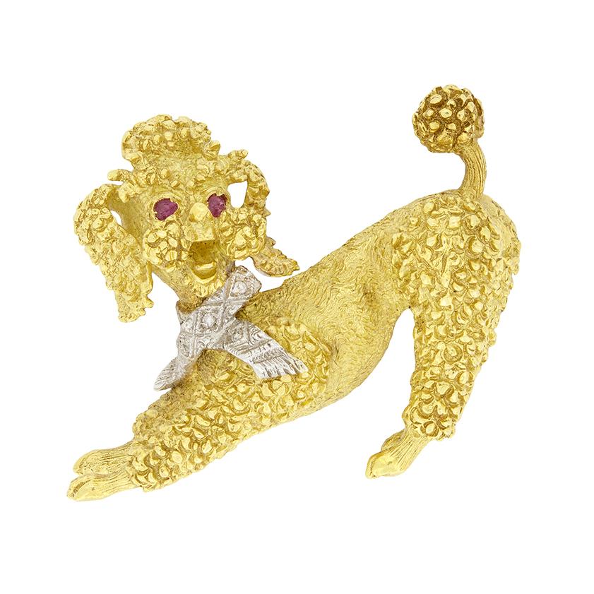 Vintage Poodle Brooch, c.1960s For Sale at 1stDibs