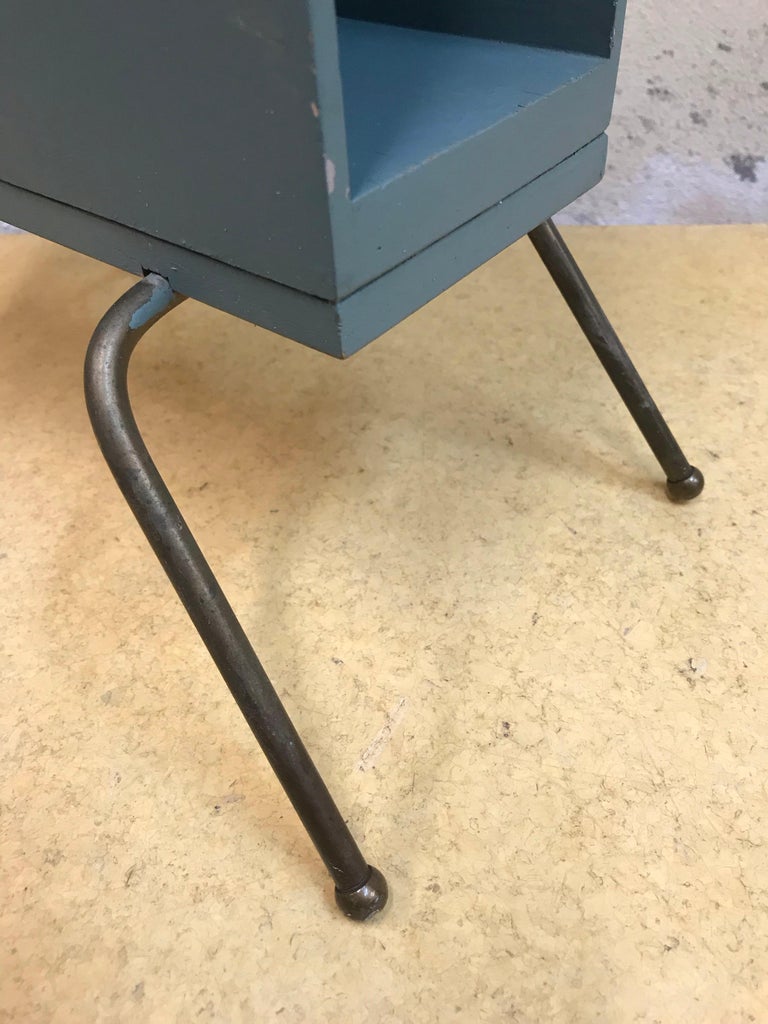 Vintage American 1950's Wooden Telephone Stand with Simple Atomic Legs ...