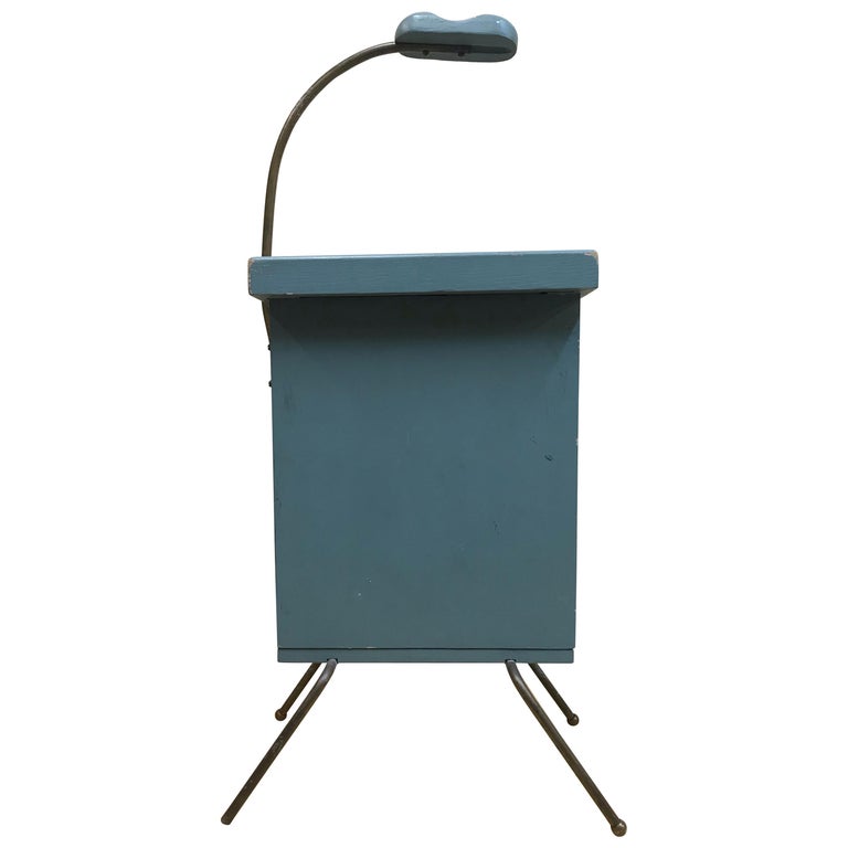 Vintage American 1950's Wooden Telephone Stand with Simple Atomic Legs ...