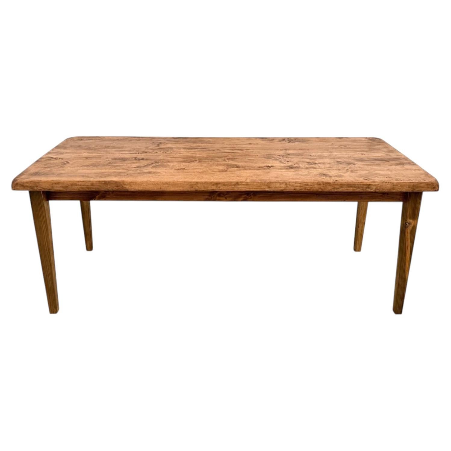 Vintage poplar french farmhouse table For Sale at 1stDibs