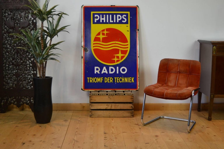 Vintage Porcelain Advertising Sign Philips Radio at 1stDibs