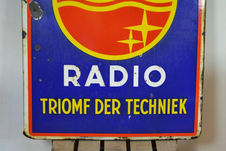 Vintage Porcelain Advertising Sign Philips Radio at 1stDibs