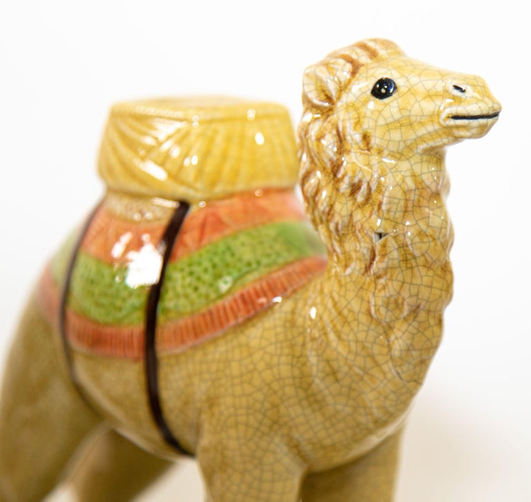 Vintage Porcelain Camel Sculptures Figurines Bookends For Sale at 1stDibs