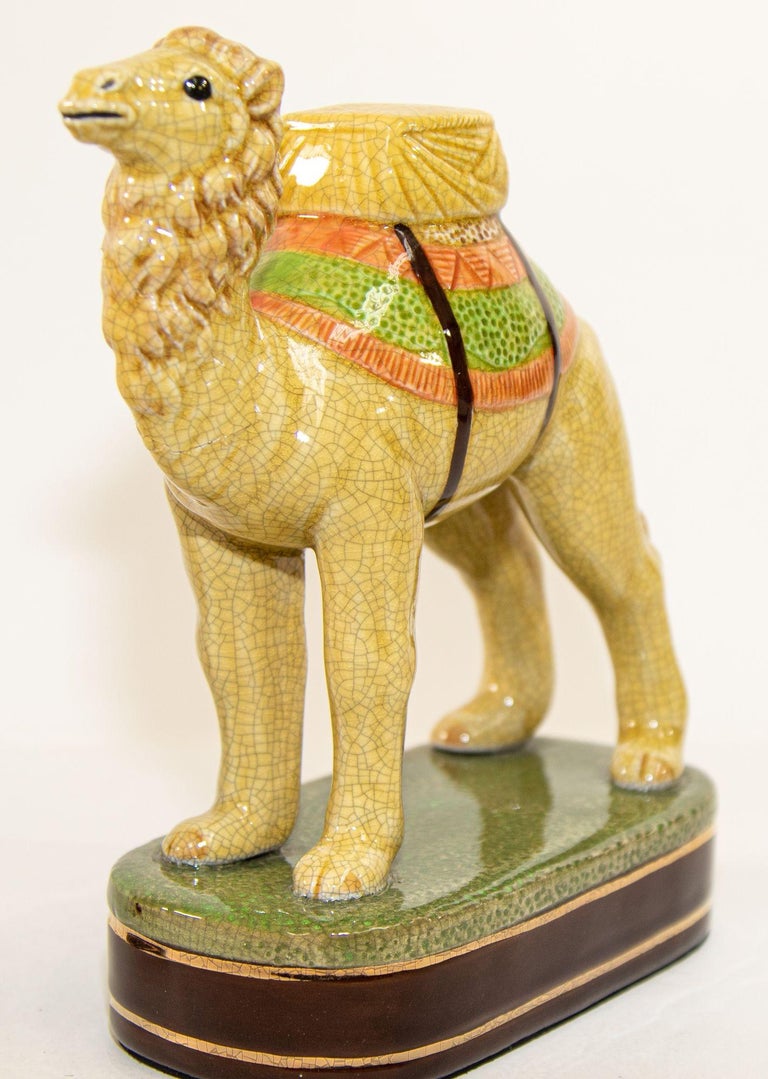 Vintage Porcelain Camel Sculptures Figurines Bookends For Sale at 1stDibs