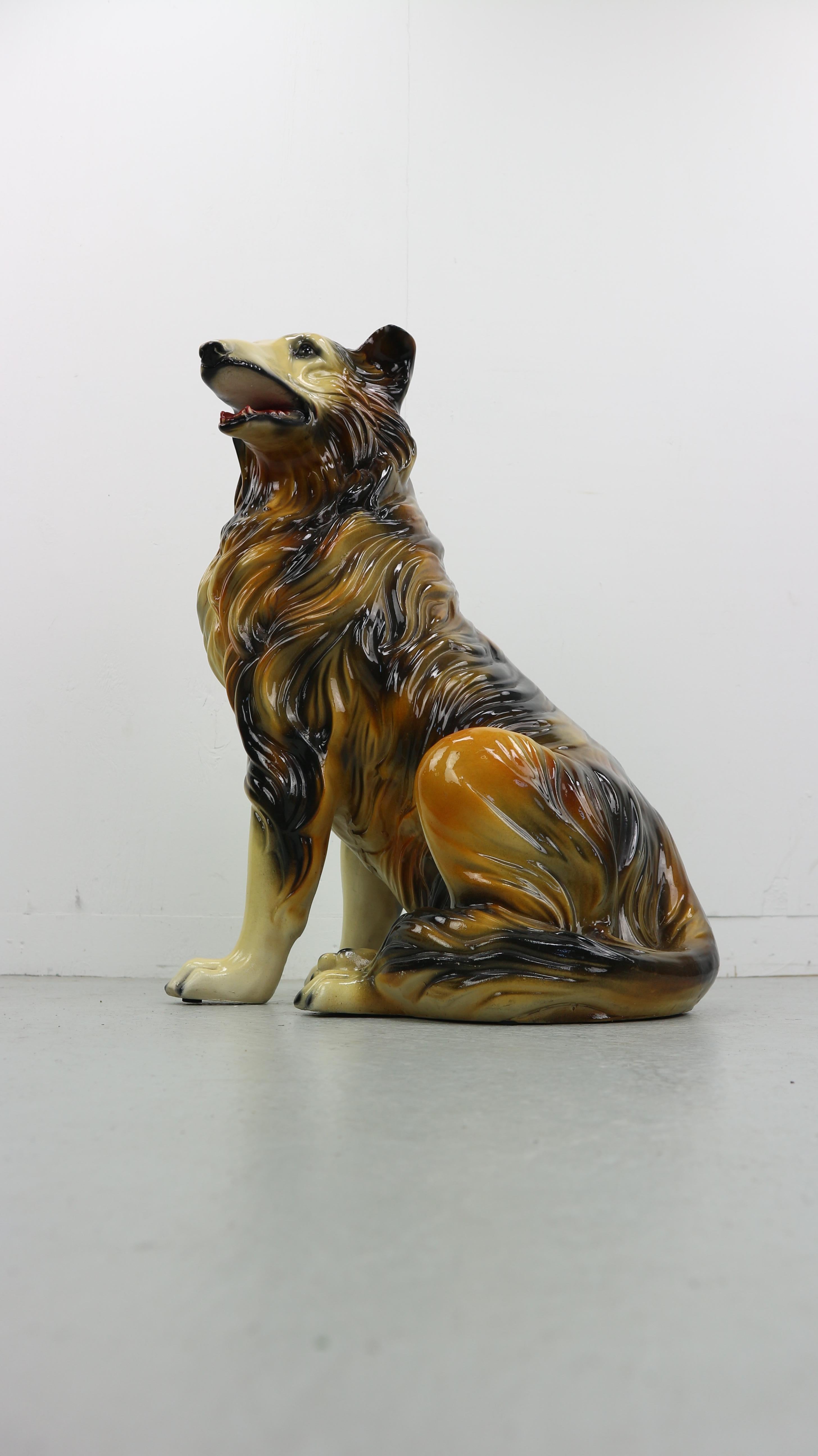 Vintage Porcelain Ceramic Collie Dog Statue, 1970s at 1stDibs | collie ...