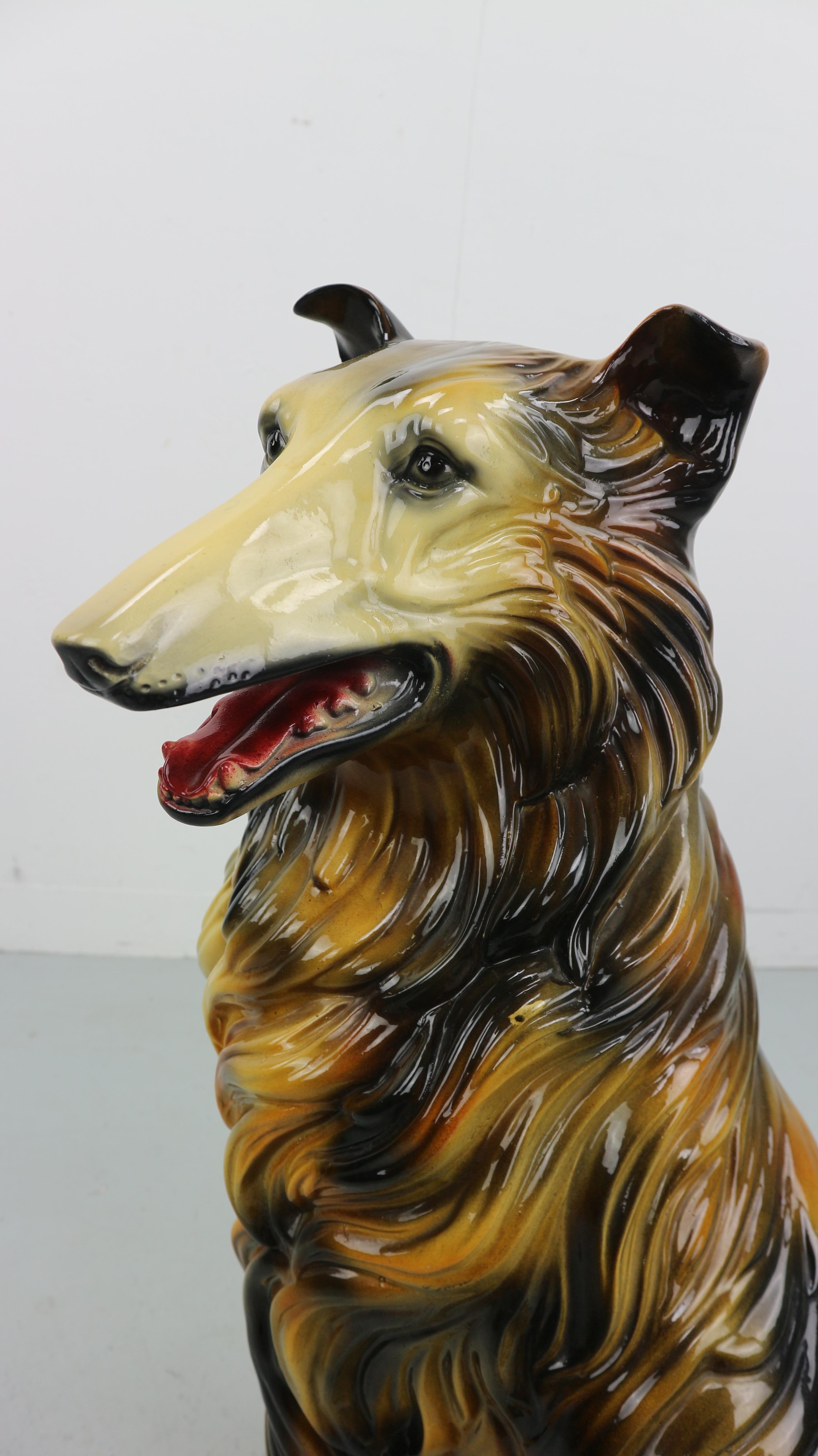 Vintage Porcelain Ceramic Collie Dog Statue, 1970s at 1stDibs | collie ...
