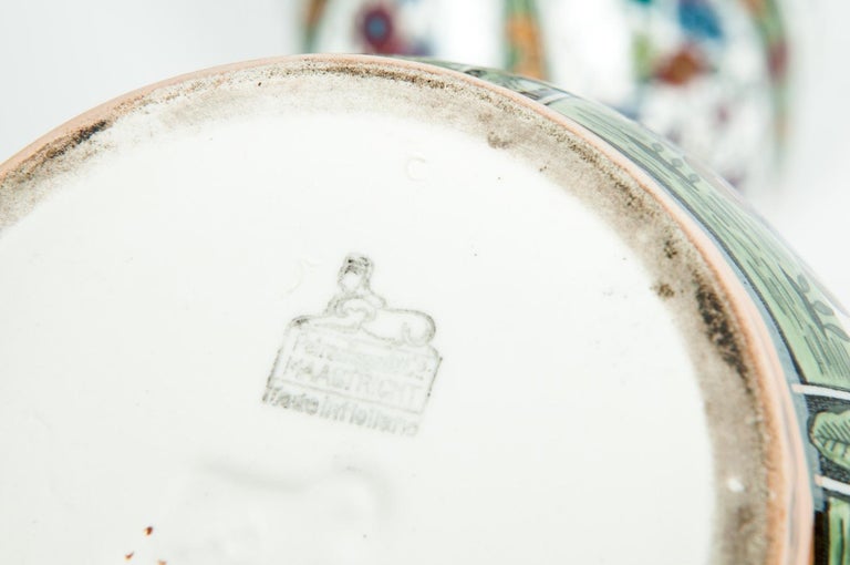 Vintage Porcelain Dutch Pair of Vases For Sale at 1stDibs