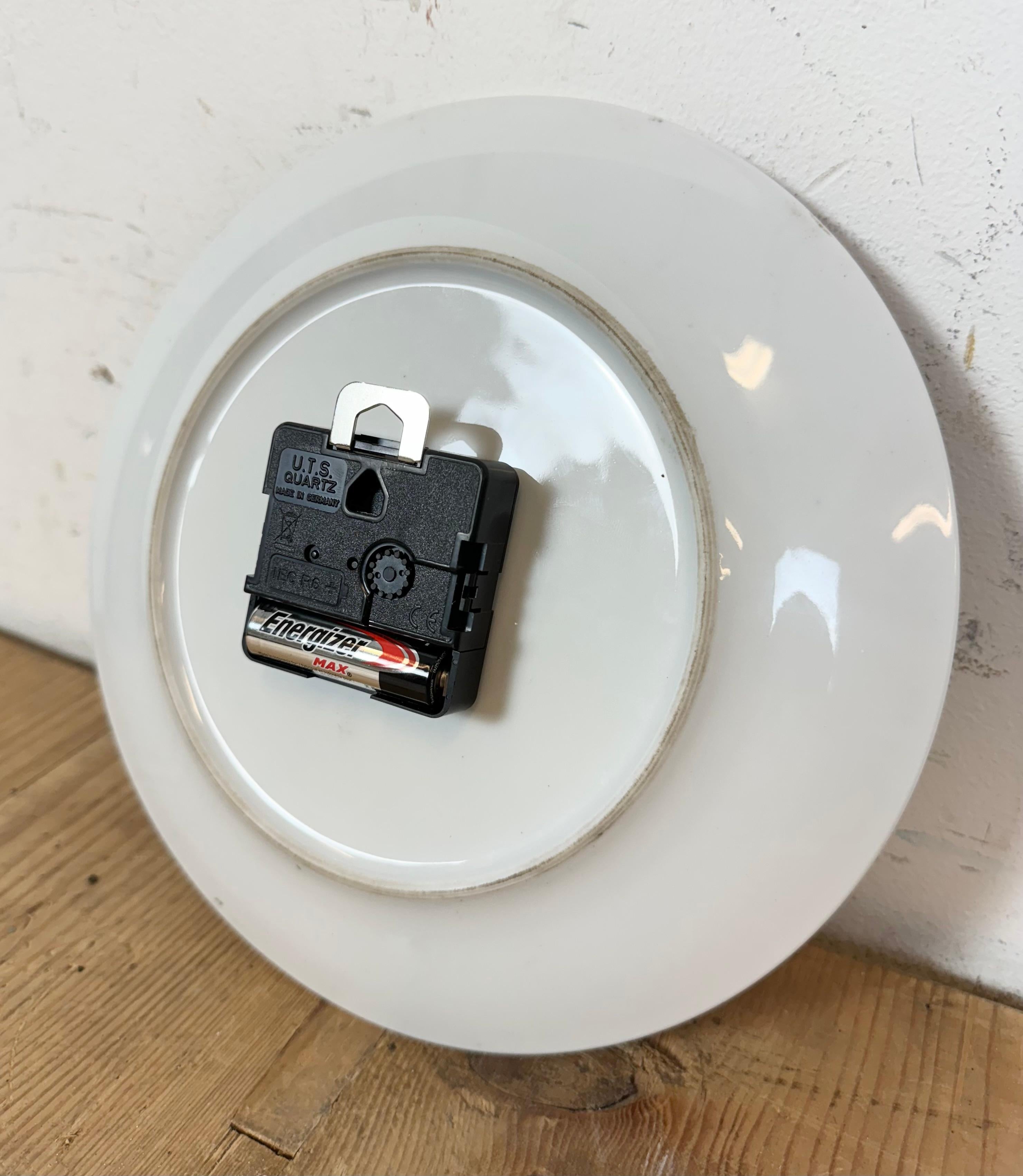 Vintage Porcelain East German Wall Clock from Weimar Electric, 1970s ...