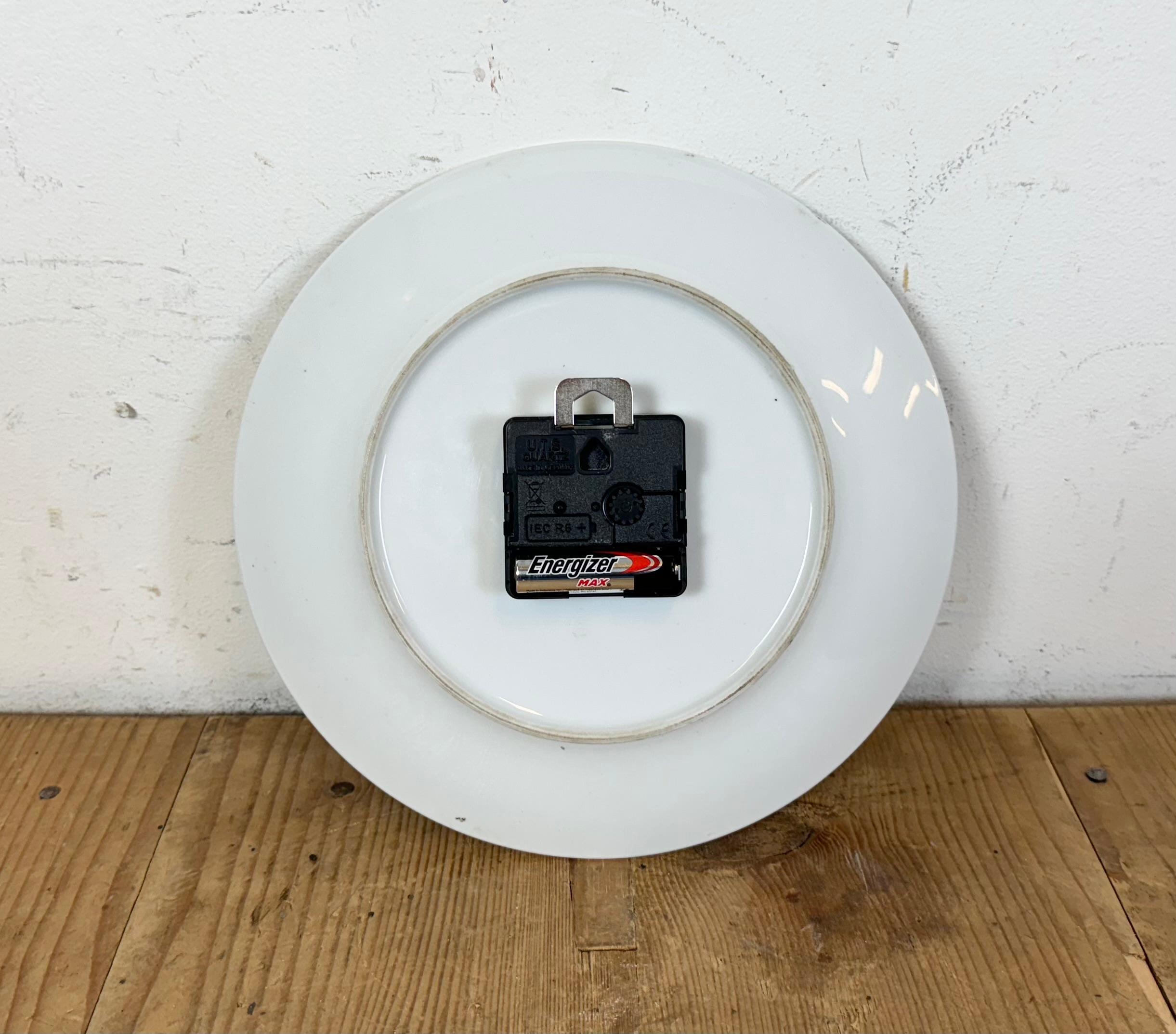 Vintage Porcelain East German Wall Clock from Weimar Electric, 1970s ...