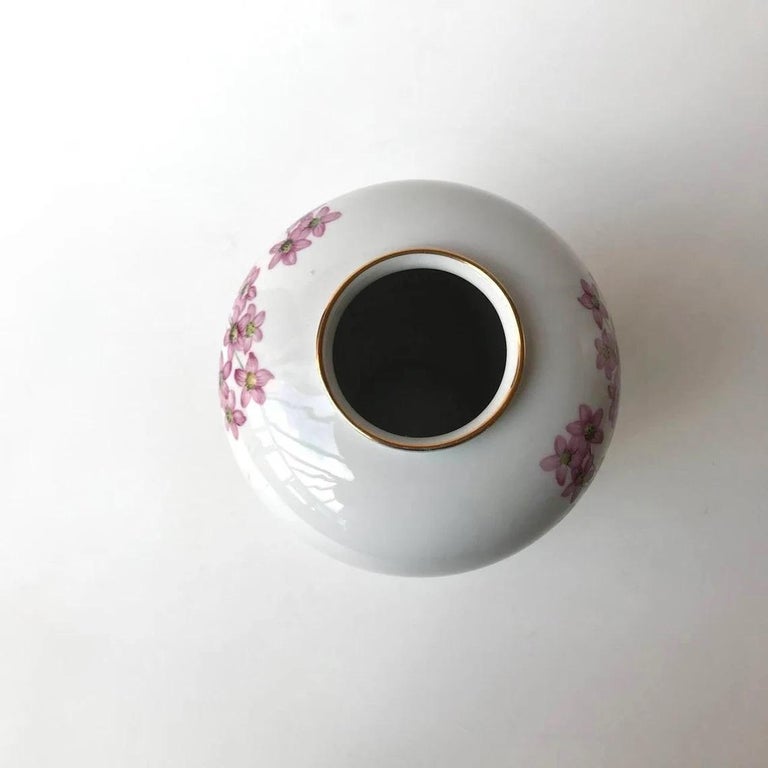 Vintage Porcelain Vase with Floral Pattern by Weimar, 1950s at 1stDibs