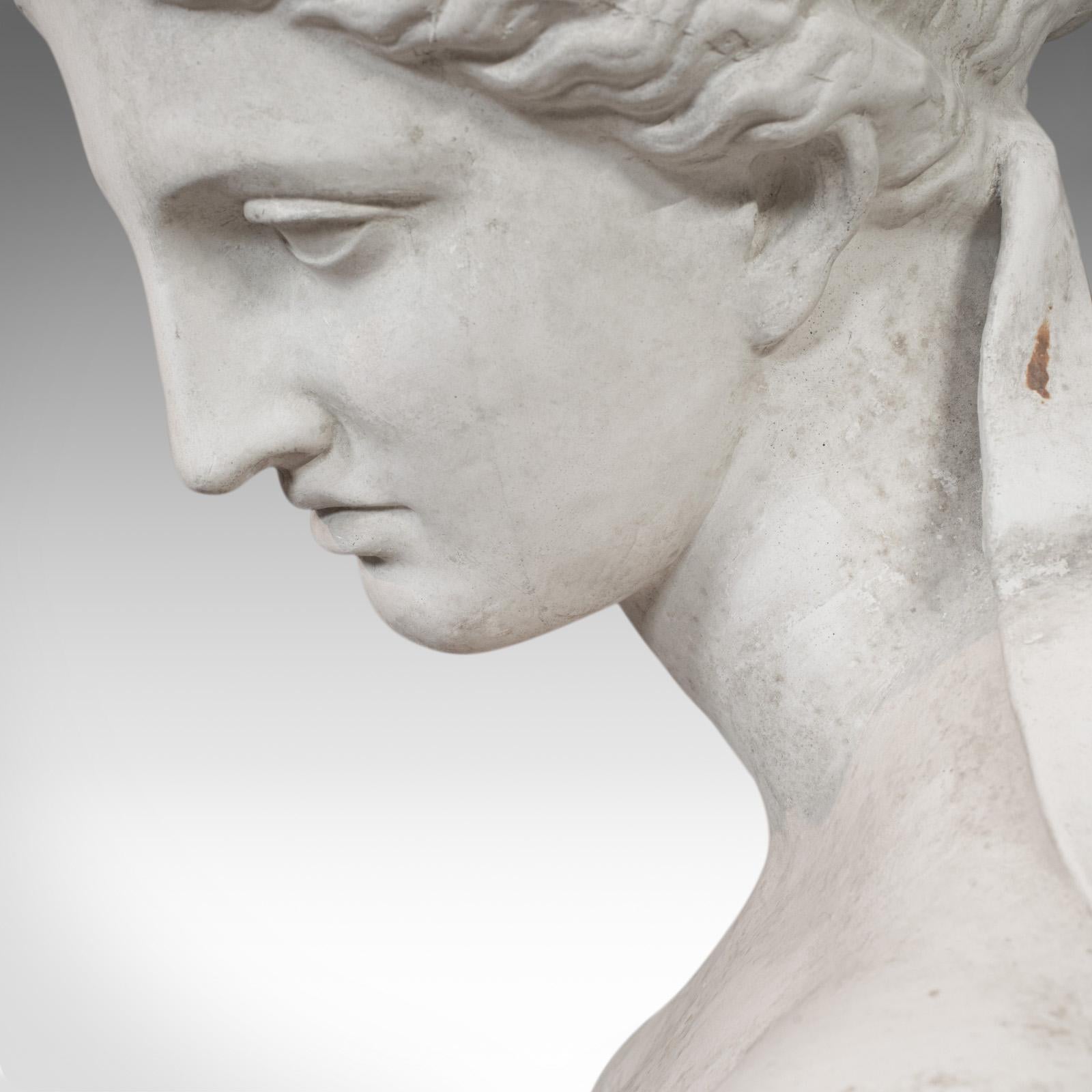 Vintage Portrait Bust English Plaster Statue Woman Classical Taste ...