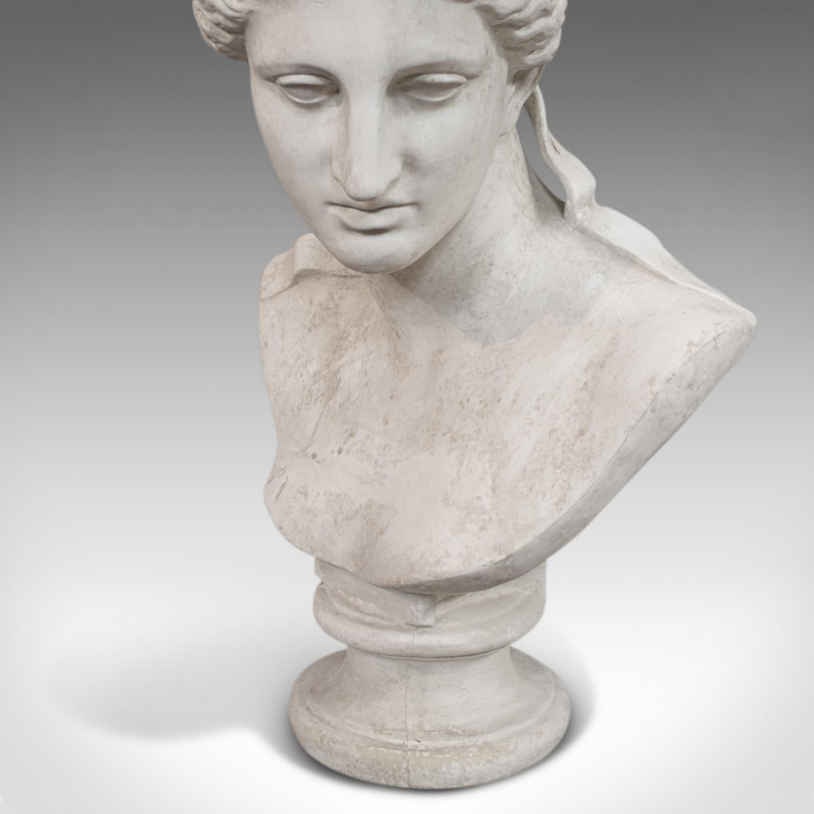 Vintage Portrait Bust English Plaster Statue Woman Classical Taste ...