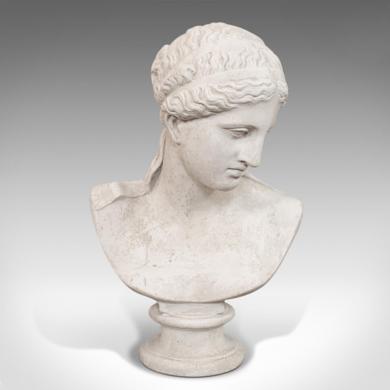 Vintage Portrait Bust English Plaster Statue Woman Classical Taste ...