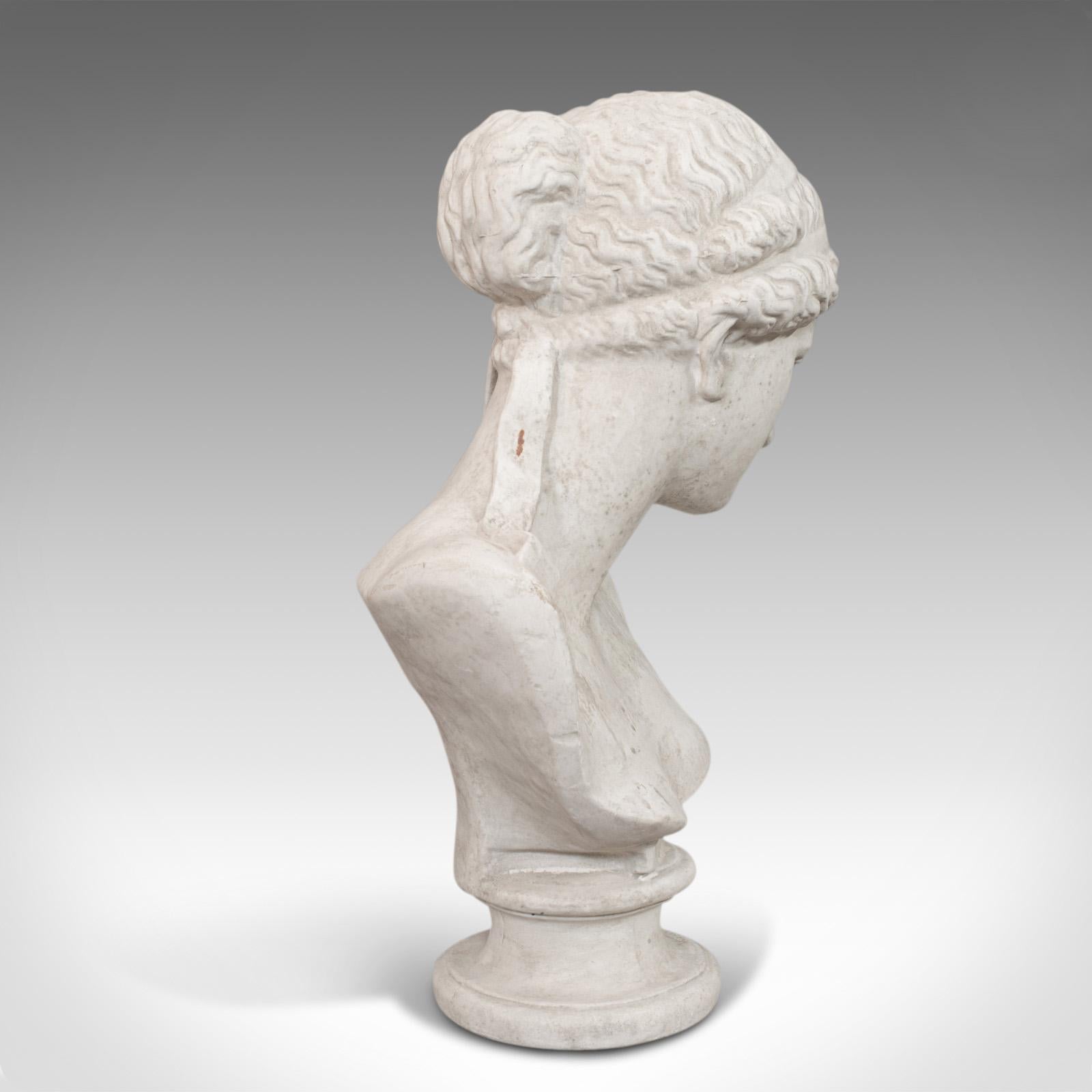 Vintage Portrait Bust English Plaster Statue Woman Classical Taste ...