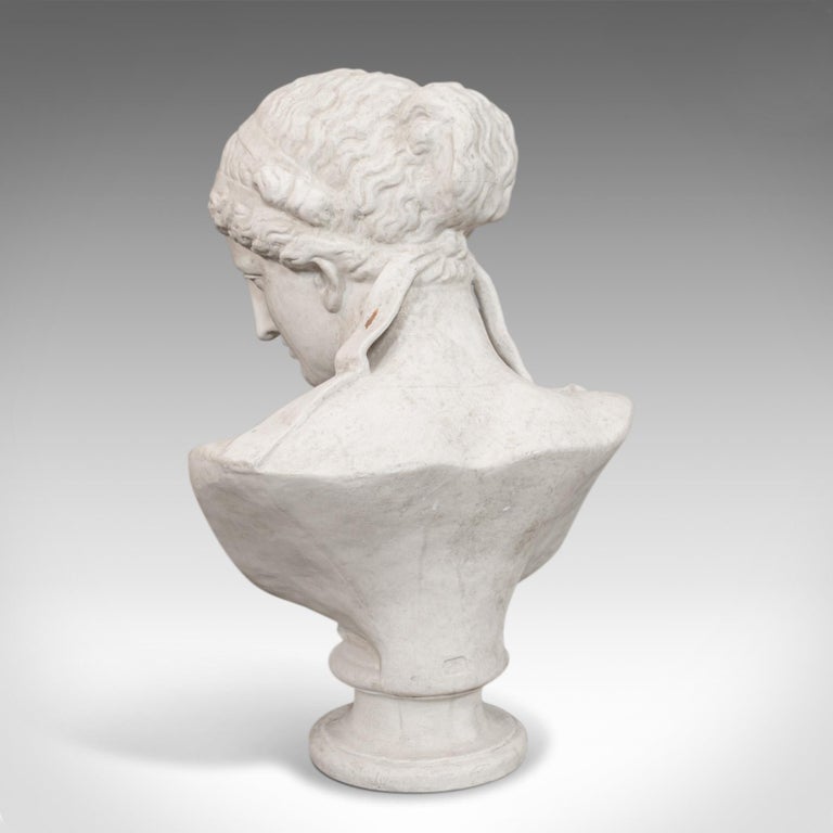 Vintage Portrait Bust English Plaster Statue Woman Classical Taste ...