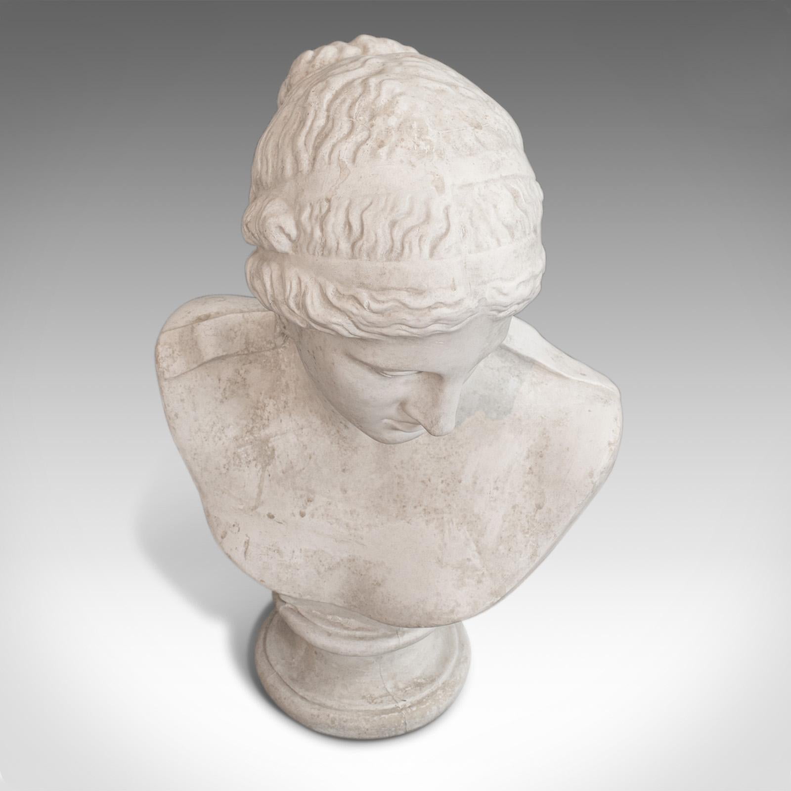 Vintage Portrait Bust English Plaster Statue Woman Classical Taste ...