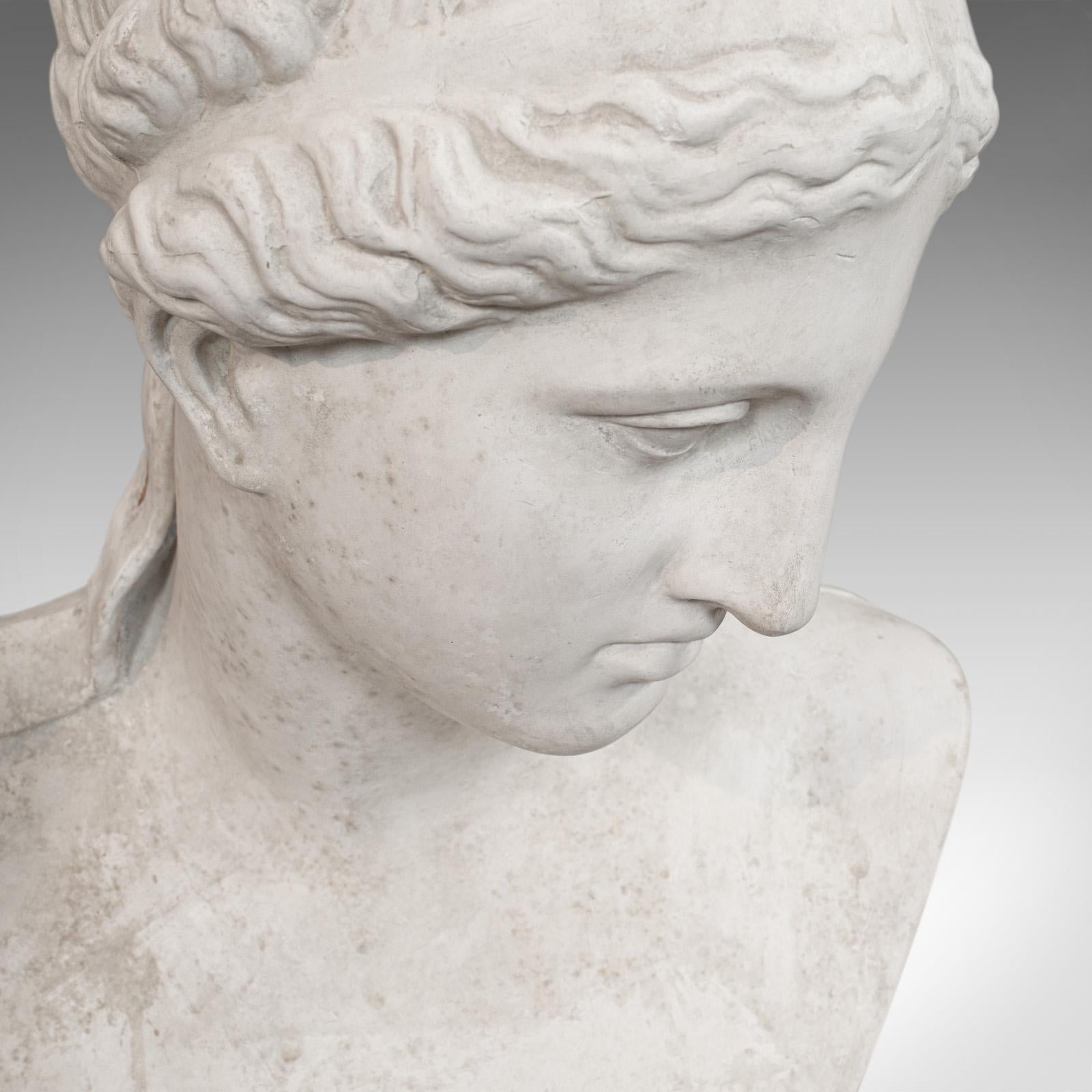 Vintage Portrait Bust English Plaster Statue Woman Classical Taste ...