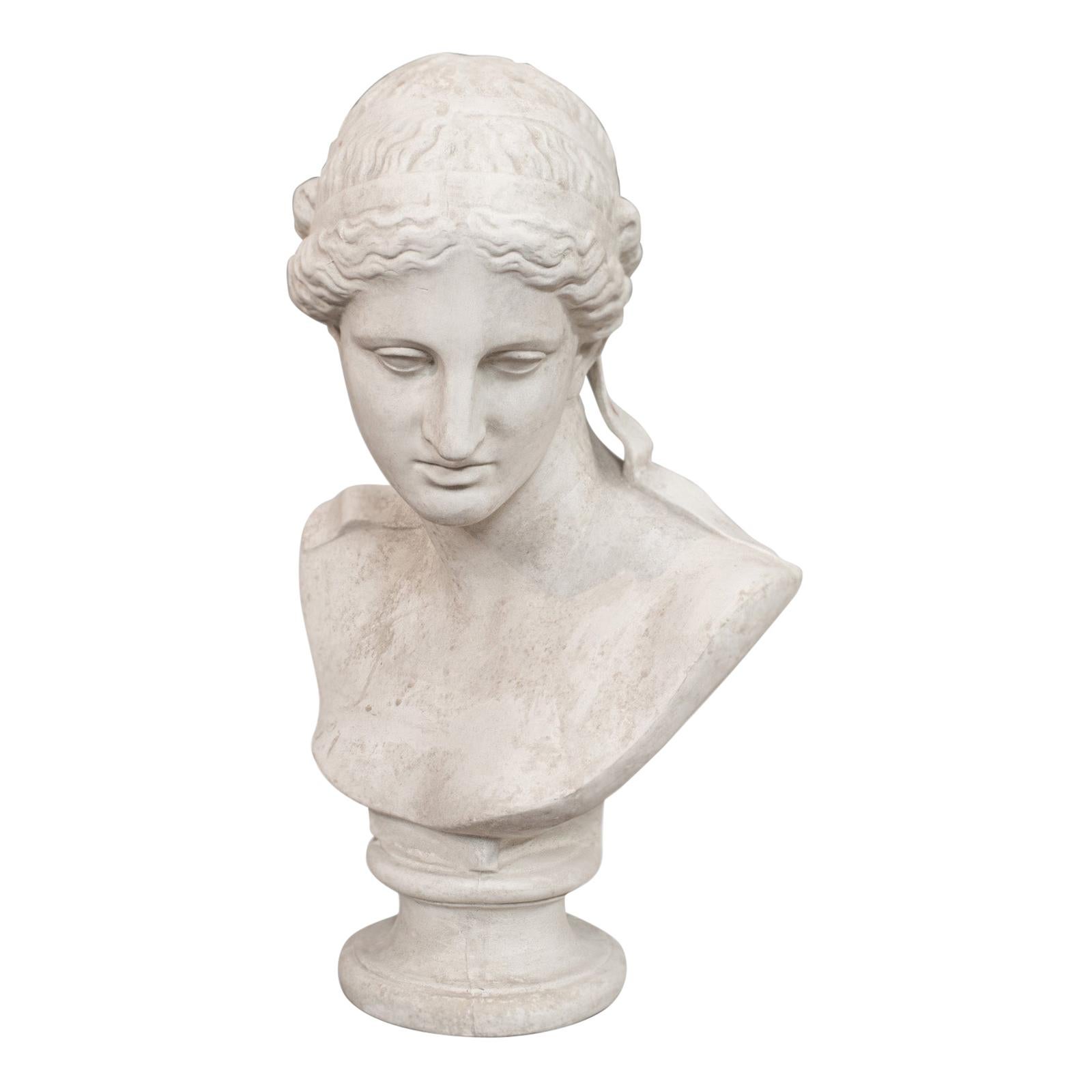 Vintage Portrait Bust English Plaster Statue Woman Classical Taste ...