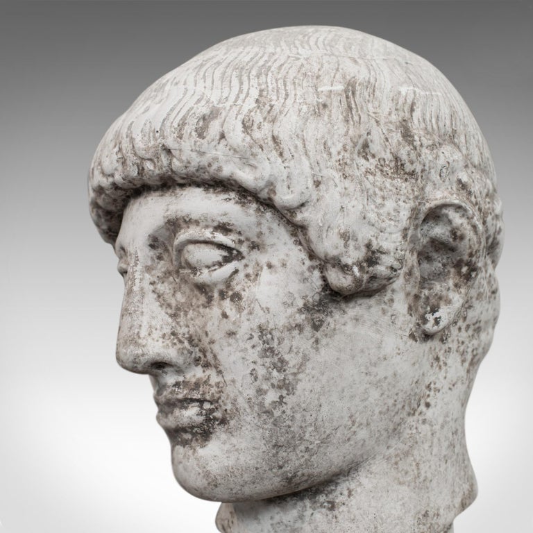 Vintage Portrait Bust, English, Plaster, Weathered, Statue, Apollo ...
