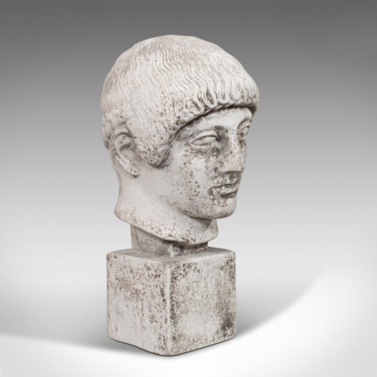 Vintage Portrait Bust, English, Plaster, Weathered, Statue, Apollo ...