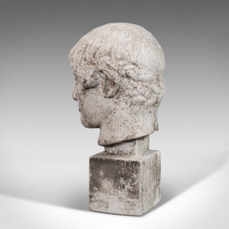 Vintage Portrait Bust, English, Plaster, Weathered, Statue, Apollo ...