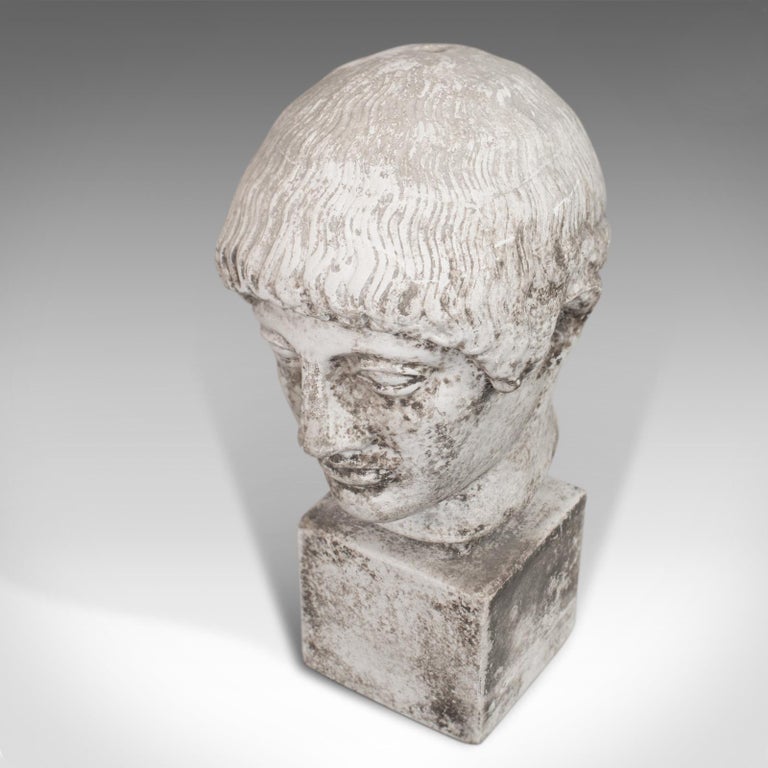 Vintage Portrait Bust, English, Plaster, Weathered, Statue, Apollo ...
