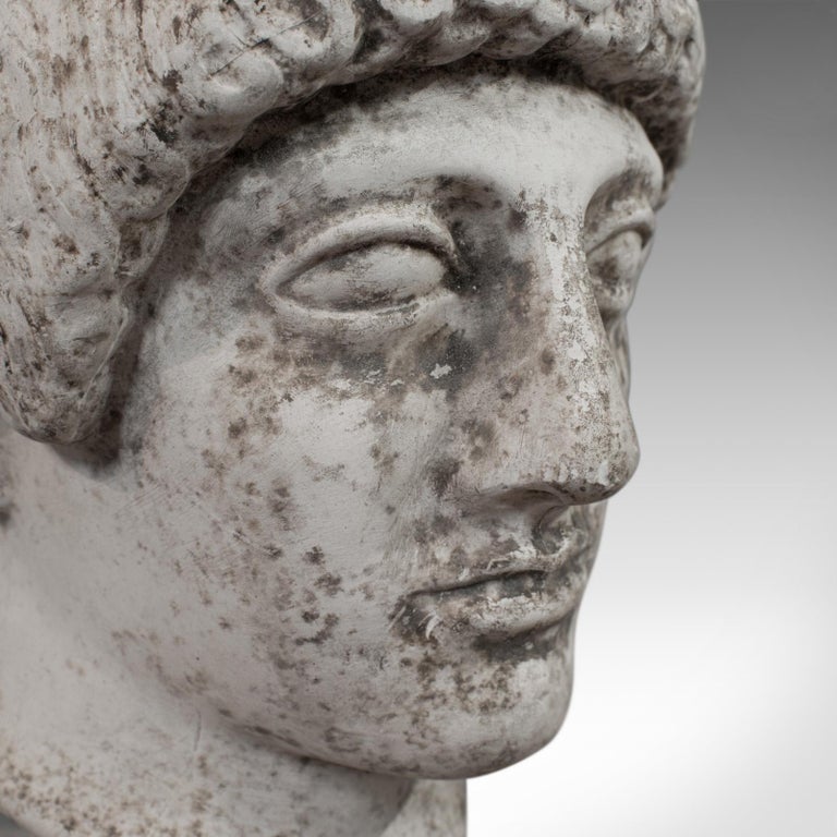 Vintage Portrait Bust, English, Plaster, Weathered, Statue, Apollo ...