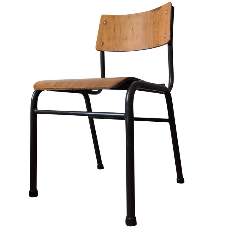 Vintage Portuguese School Chair, 1970s at 1stDibs