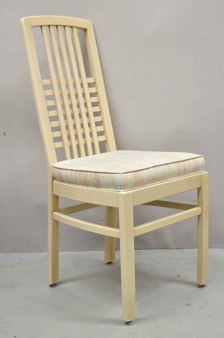 Vintage Post Modern Cream Lacquered Cross Slat Back Dining Side Chair ...