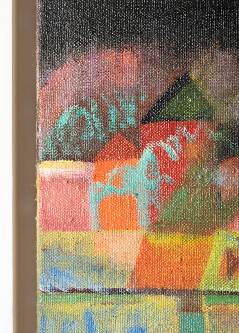 Vintage Post Modern Oil Painting on Canvas Cubist Style, Dated 1978 For ...